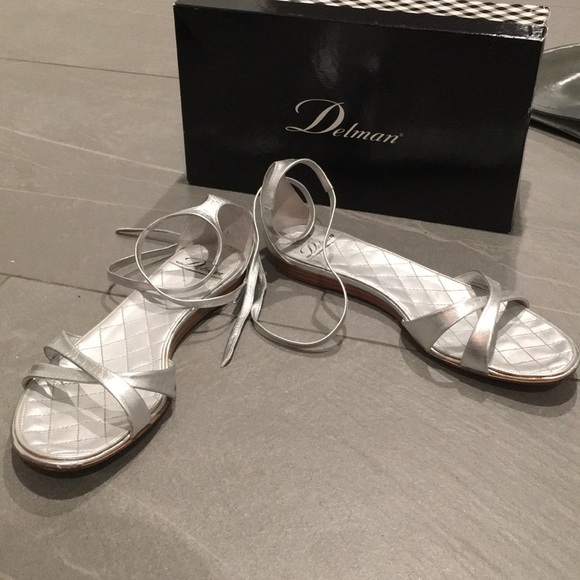Delman | Shoes | Delman Umbria Metallic Tie Up Sandal | Poshmark